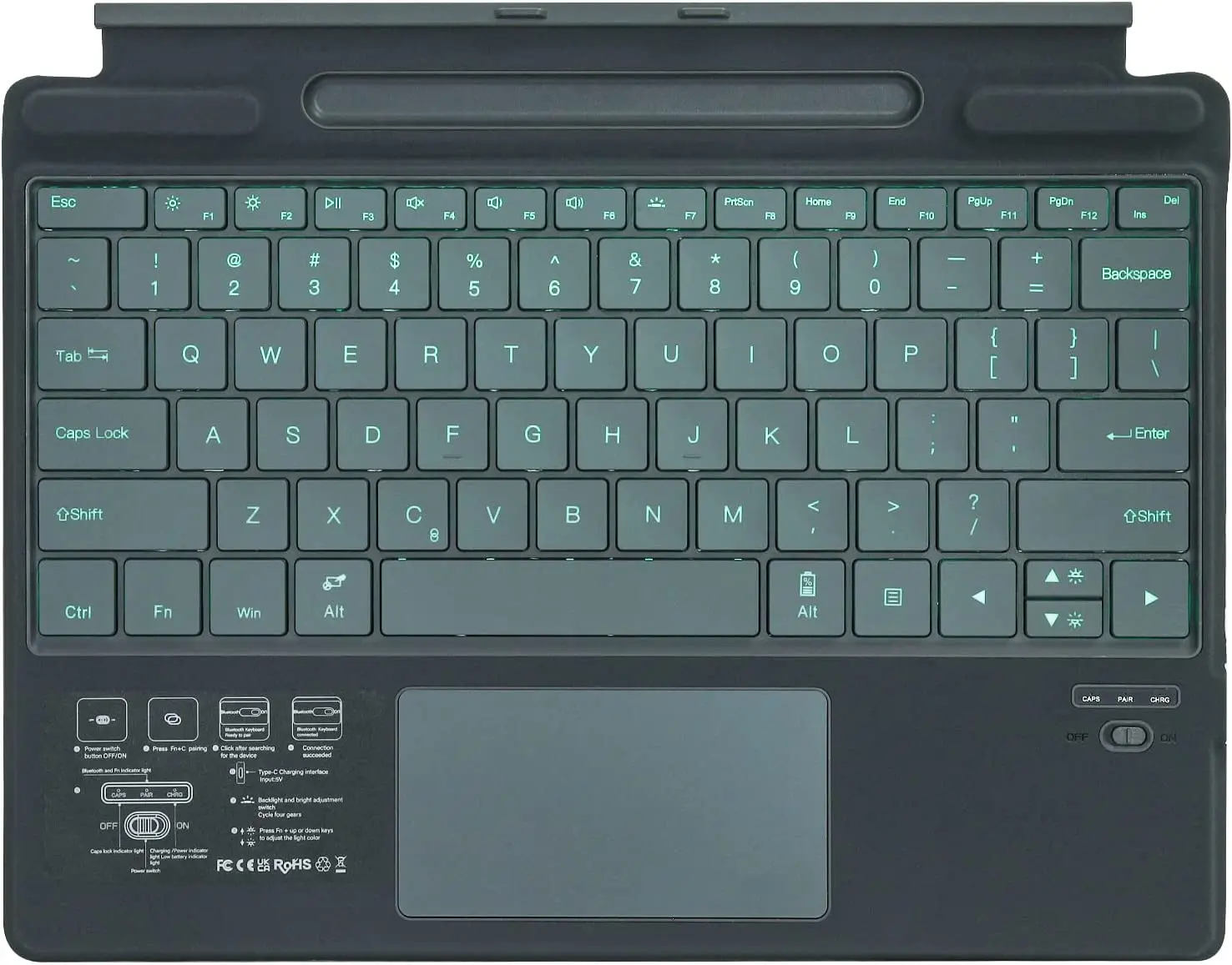 For-Microsoft-Surface-Pro-8-13-inch-Keyboard-7-Color-Backlight ...