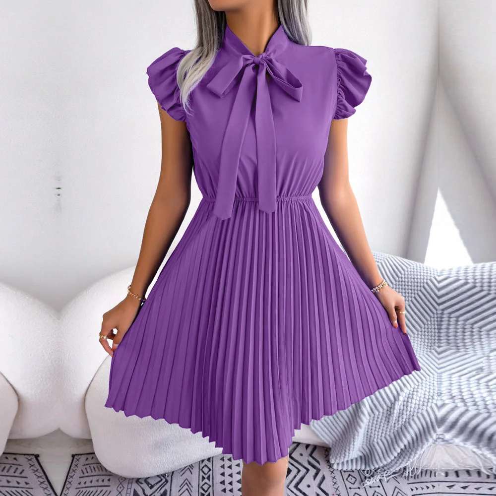 Ficusrong Women Spring Summer Elegant Lace Up High Waist Large Fold ...