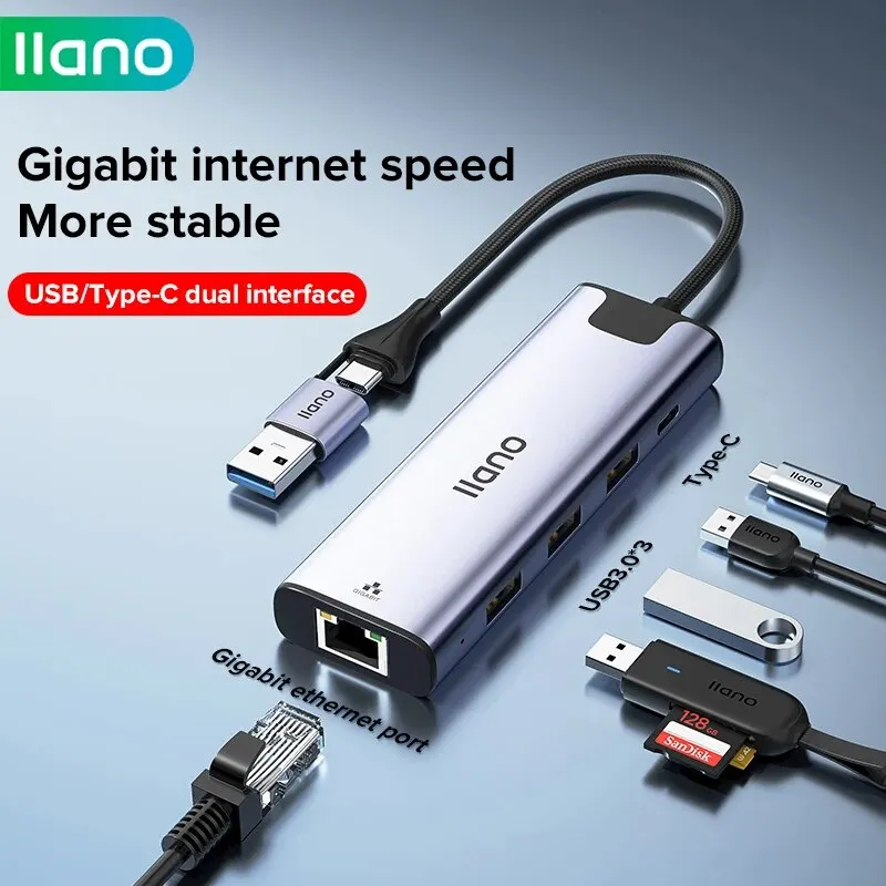 Llano-adaptador-multipuerto-5-en-1-con-puerto-Ethernet-Gigabit-Hub-USB ...