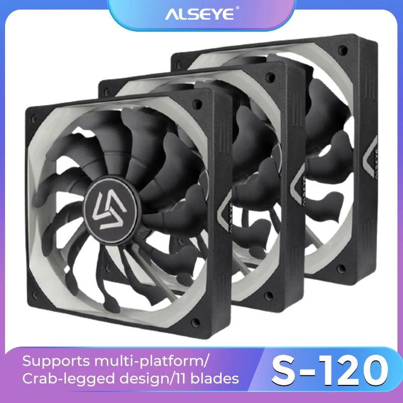 ALSEYE Cooler PC Fan 3Pin 12V 120mm Fan Cooling (3pieces/lot) 1200RPM ...