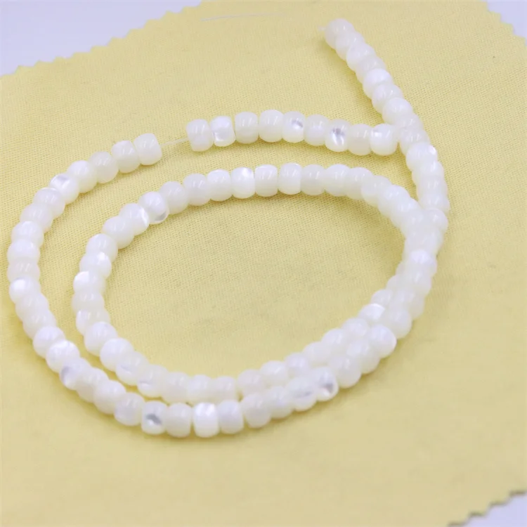 4x6MM-Natural-Freshwater-White-Shell-Abacus-Beads-Loose-Spacer-For ...