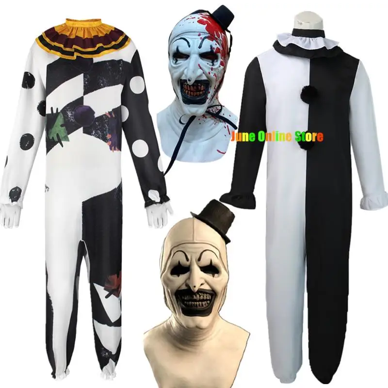 Adults Children Terrifier 2 Art The Clown Cosplay Costume Jumpsuit Hat ...