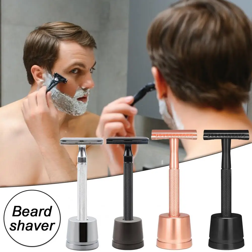 Safety-Razor-with-Stand-Male-Safety-Razor-Portable-Double-sided-Men-s ...