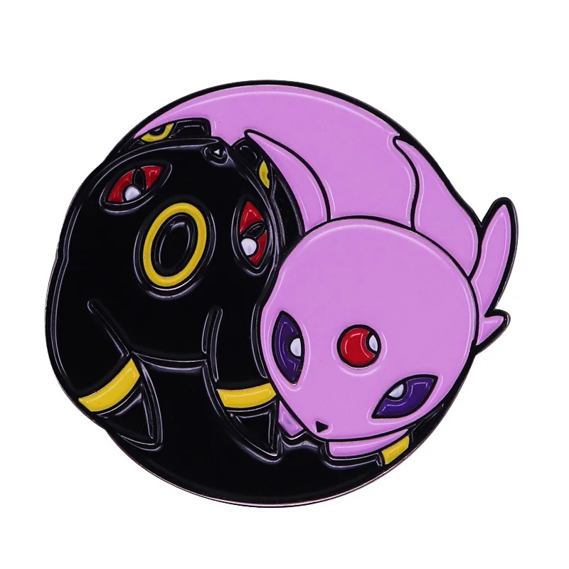 Cartoon Pokemon Espeon And Umbreon Kawaii Enamel Pins - KawaiiMerch.com