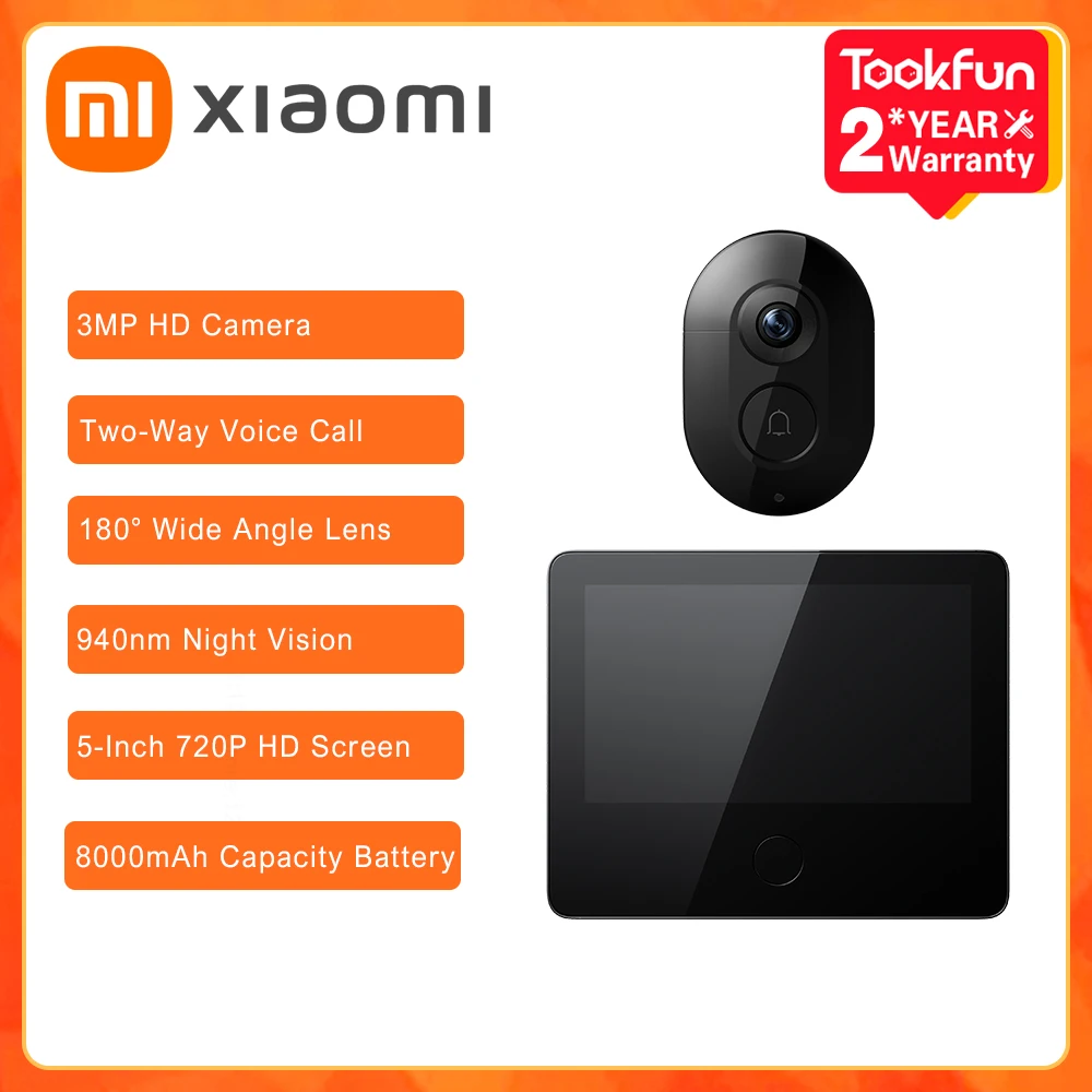 Xiaomi-Smart-Cat-Eye-2-HDR-5-Inch-720P-Screen-3MP-HD-Camera-180-Wide ...