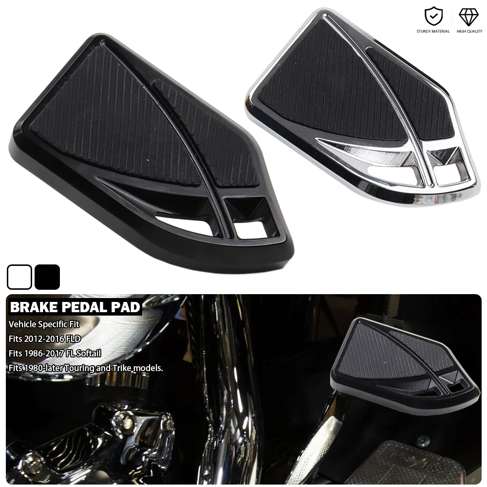 Large Rear Brake Pedal Pad Fit For Harley Softail Fat Boy Slim Deluxe ...