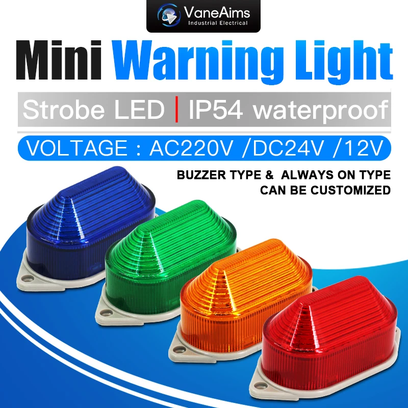 220v-Small-Led-Warning-Light-12v-24v-TB40-Mini-Flashing-Silent-Strobe ...