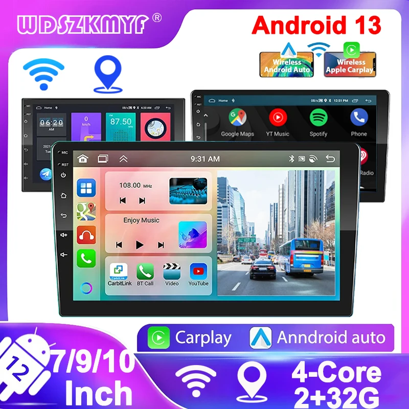 Android-13-2-Din-Car-Radio-7-9-10-Android-auto-Carplay-2-32G-Automotive ...