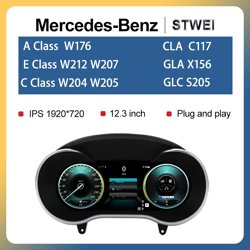 2024-New-Lcd-Digital-Dashboard-Cluster-Digital-Speedometer-For-Mercedes ...