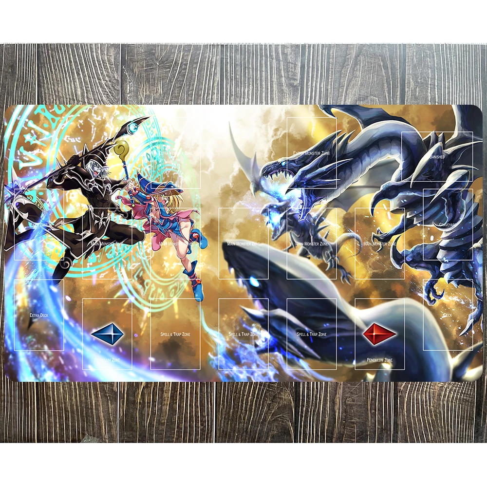 Yu-Gi-Oh Playmat Dark Magician Blue Eyes TCG Pad YGO Mat TCG Yugioh Mat ...