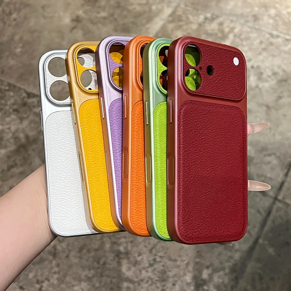 Luxury Soft Silicone Lichee Pattern Cortex Phone Case For iPhone 13 14 ...