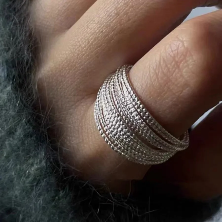 BF-CLUB-anillos-de-Ley-925-con-l-neas-cruzadas-para-mujer-sortija ...