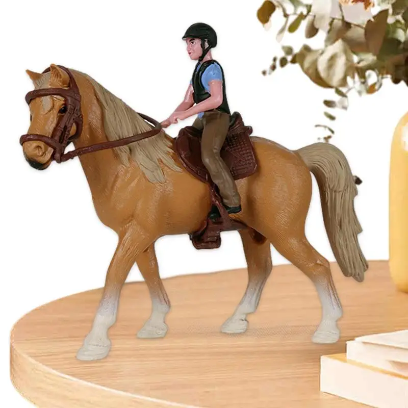 Solid-Horse-Riding-Figures-Model-Yellow-Horse-Farm-Animal-Figures-Model ...