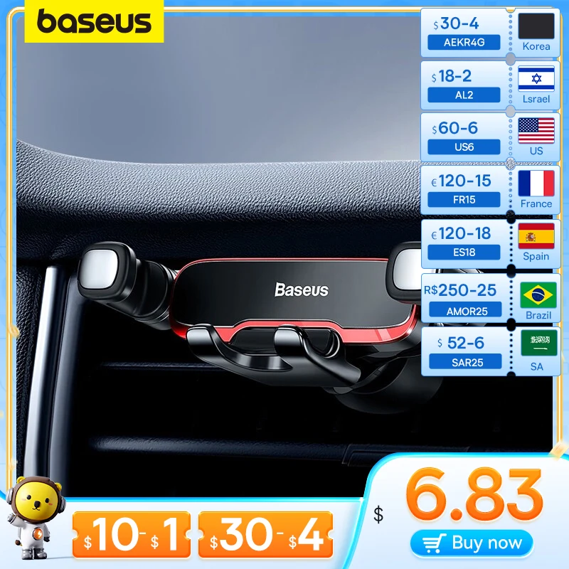 Baseus Gravity Car Phone Holder Support | Cell Phone Support Phone ...