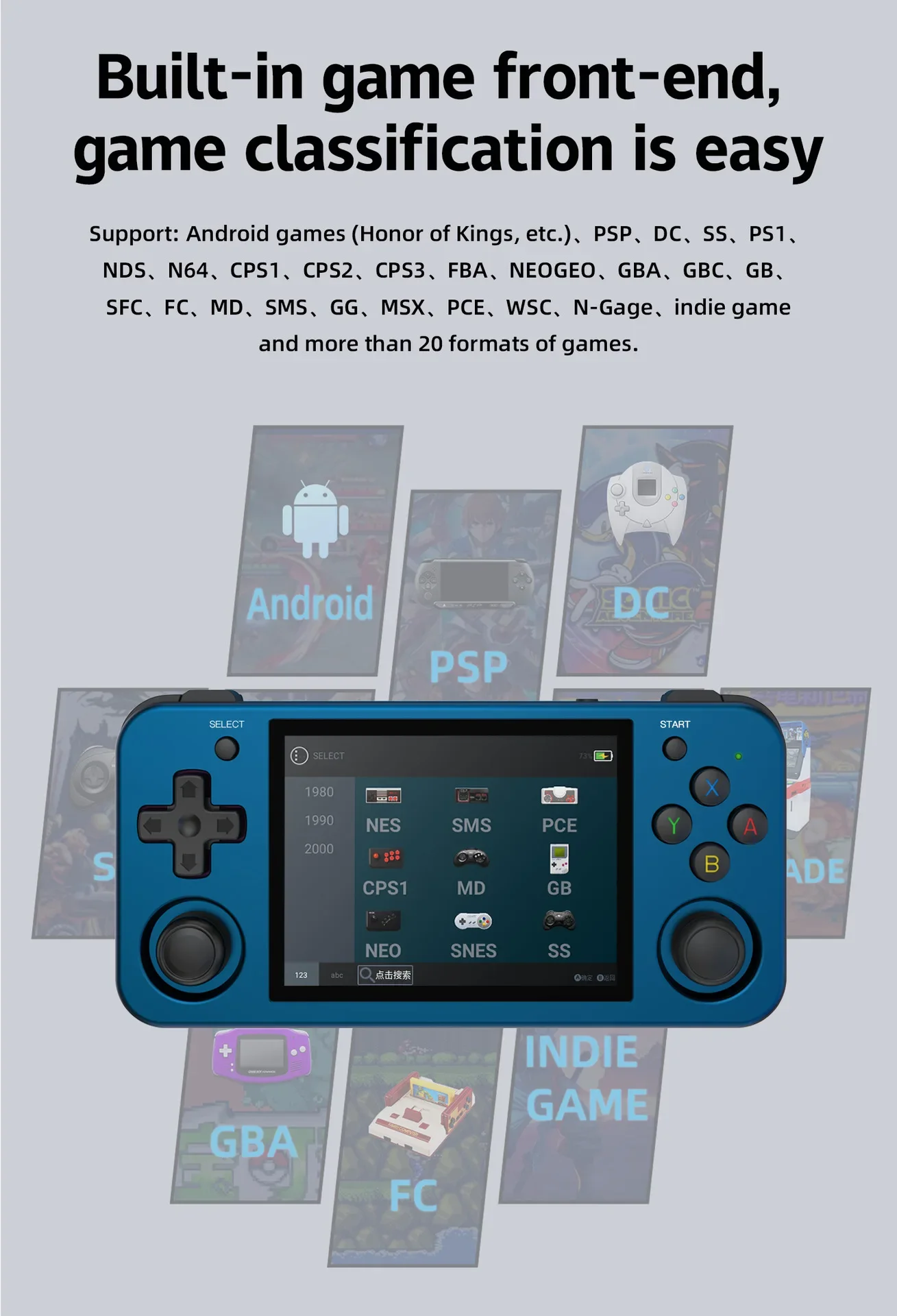 Rg353m Retro Open Source Handheld Game Console 3.5 Inch Ips Wireless ...