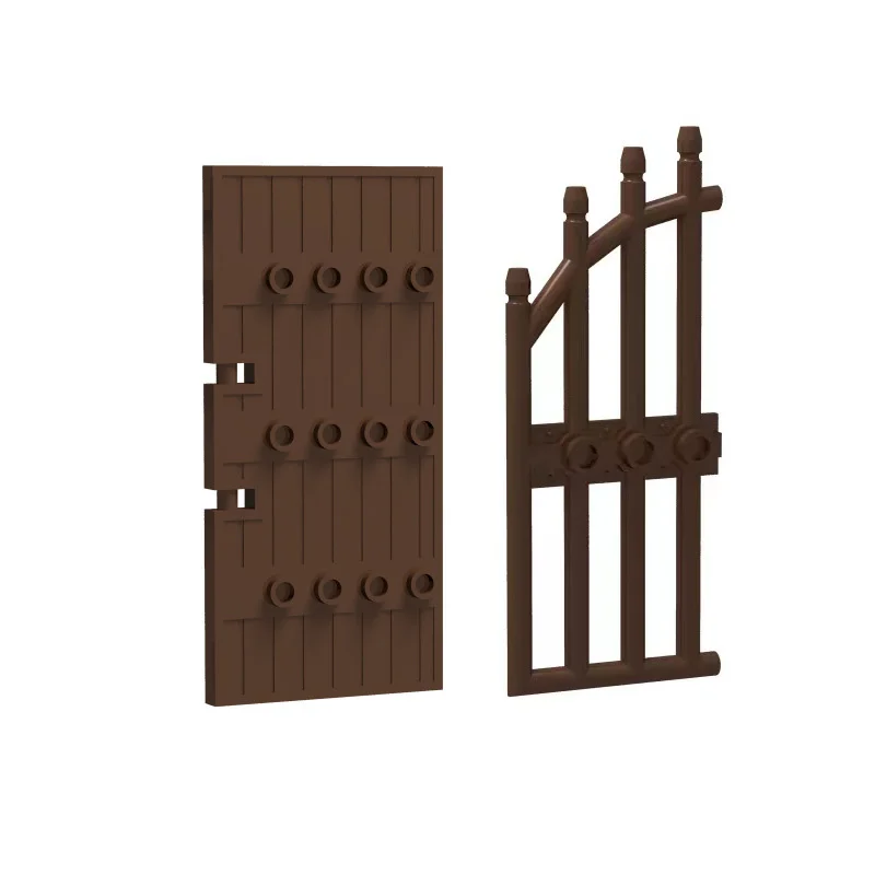 Small-Particle-Building-Block-Wooden-Door-Iron-Gate-Compatible-with ...