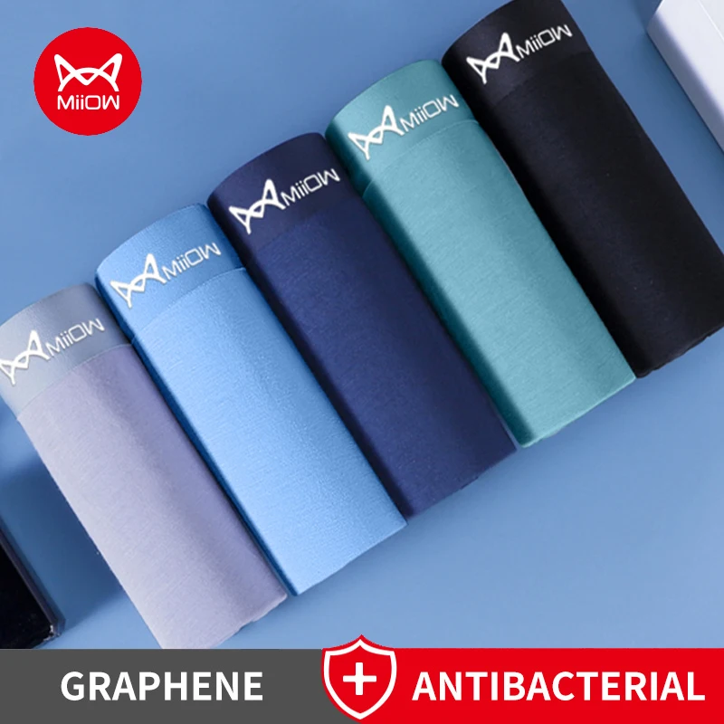 MiiOW-3Pcs-Antibacterial-Seamless-Men-s-Underwear-Boxers-60s-Graphene ...