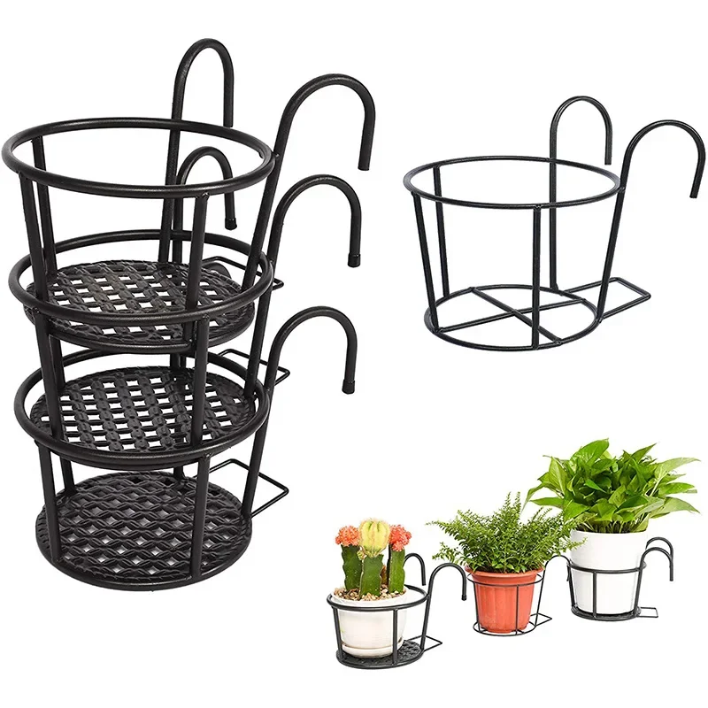 Iron Flower Pot Holder Iron Art Hanging Basket Planter Pot Support ...