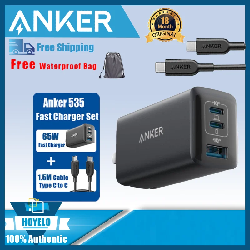Anker 535 Fast Charger Ganprime 65w Pps 3-port Fast Compact Foldable ...