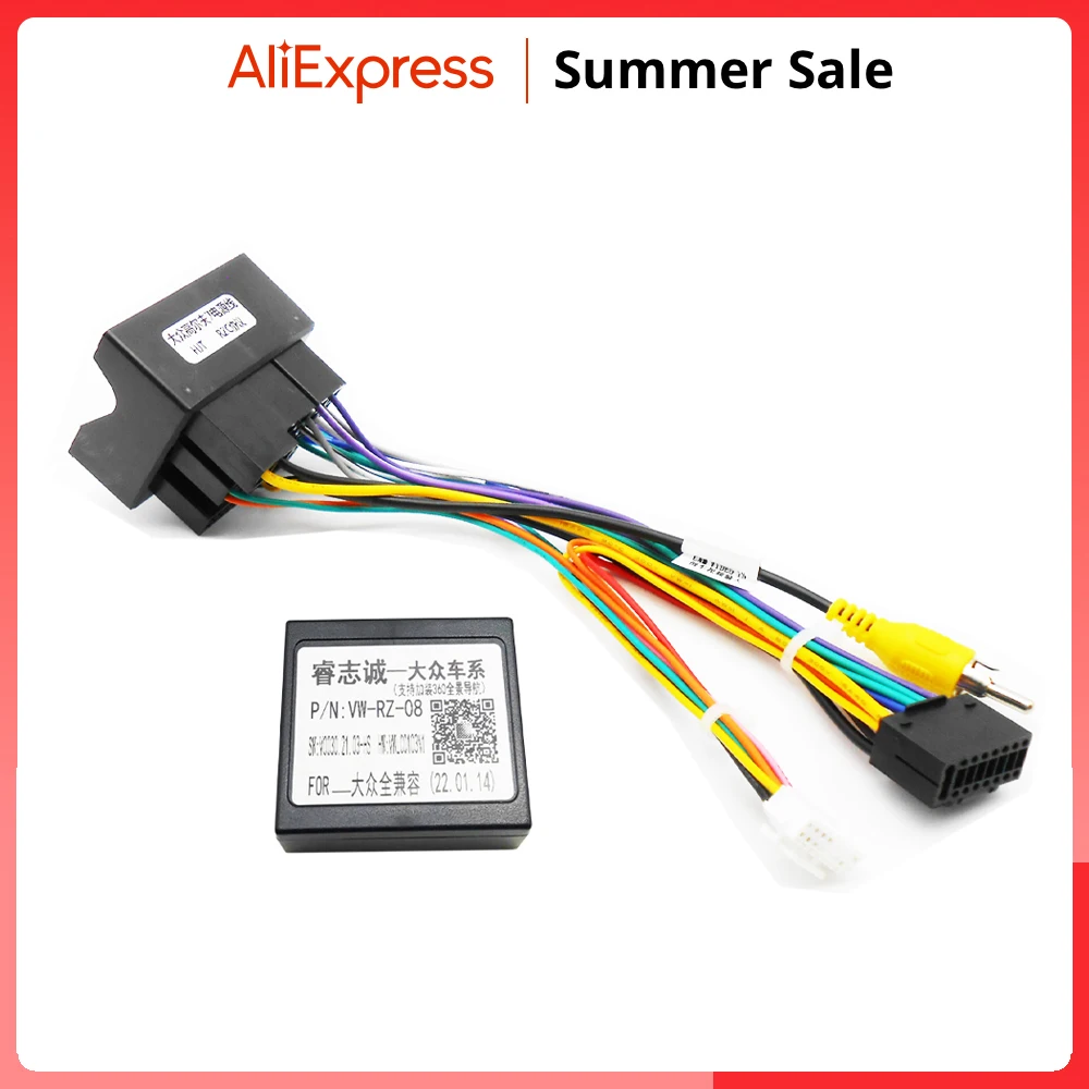 VW 쿼드락 배선 하네스 어댑터, CAN 버스 박스, 16 핀 플러그 커넥터, 자동차 안드로이드 케이블, VW 골프 7 제타 ...