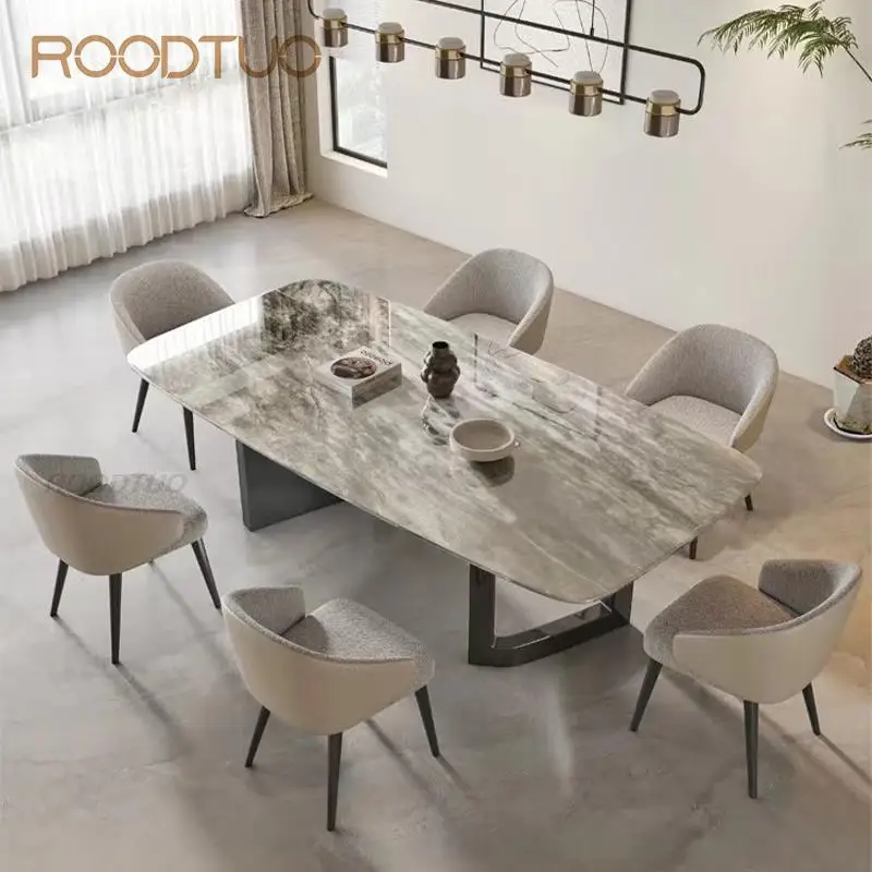 Crystal-Marble-Stone-Dining-Table-High-End-Rectangle-Minimalist-Villa ...