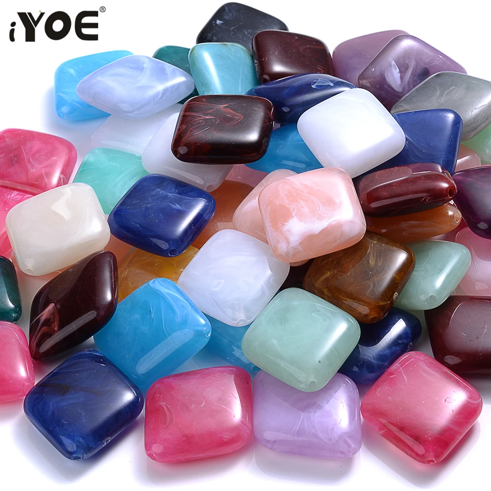 iYOE-10pcs-26x30mm-Flat-Rhombus-Beads-Mix-Acrylic-Spacer-Beads-For ...