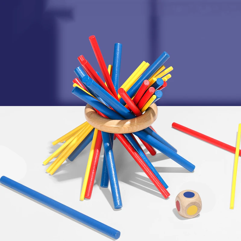 Kids-Wooden-Sticks-Steady-Stacking-Puzzle-Toys-Montessori-Color ...