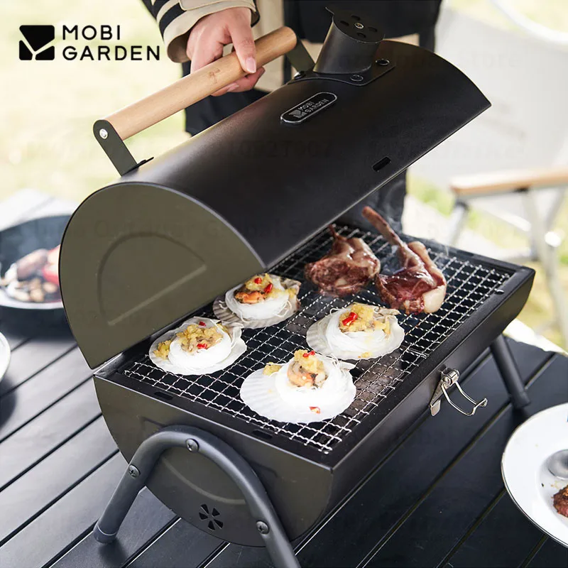 MOBI-GARDEN-Outdoor-Double-Sided-Partition-BBQ-Rack-Camping-Portable ...