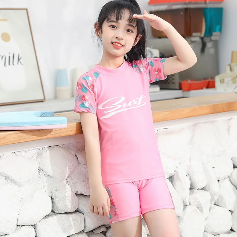 Girl-Swimwear-Girls-Swimwear-3Pcs-Swim-Suit-T-Shirt-Trunk-Cap-Short ...