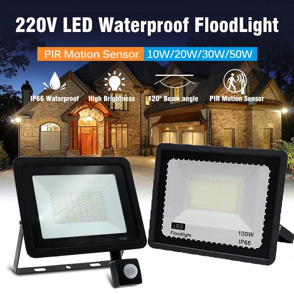 LED-PIR-Motion-Sensor-Projector-Luz-de-parede-exterior-luz-branca ...