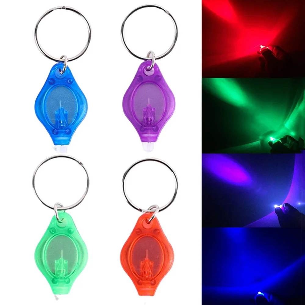 4PCS Mini Keychain Light LED UV Flashlight Torch Key Lamp Button ...