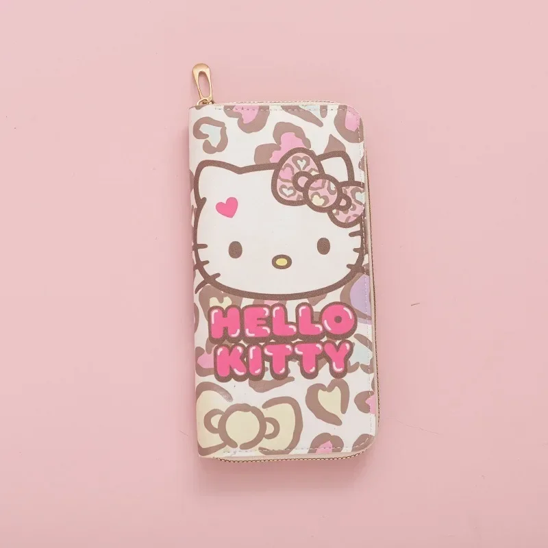 Sanrio-monedero-de-Hello-Kitty-con-textura-de-cremallera-larga-bolsa-de ...
