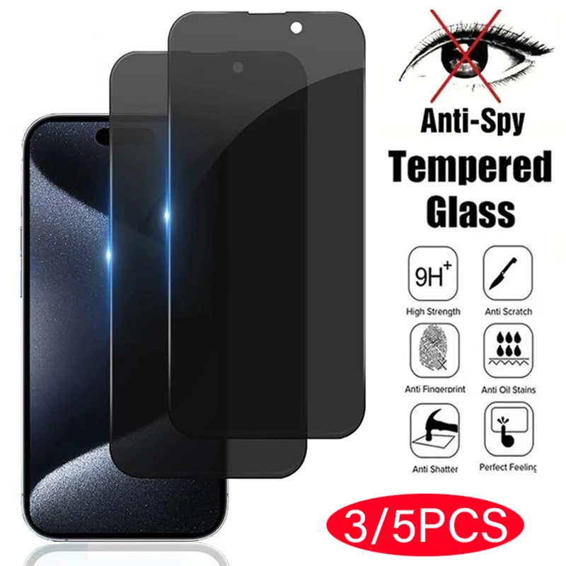 3-5PCS-Privacy-Screen-Protector-For-iPhone-11-12-13-14-15-Pro-Max-Mini ...