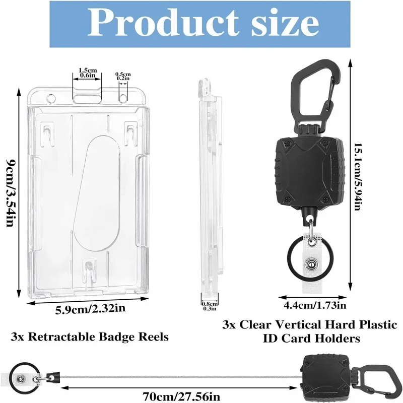 Porta Badge Orizzontale Double-Sided Badge Portable Transparent ...