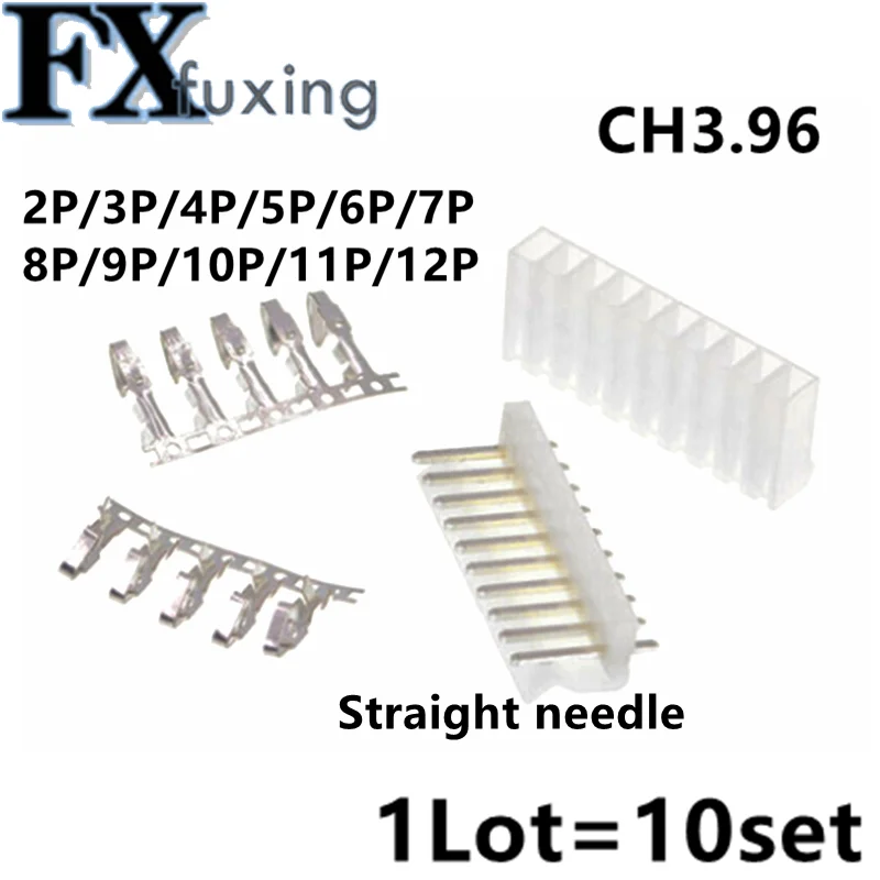 10sets 2139 CH3.96 2/3/4/5/6/7/8/9/10 pin connector 3.96MM PITCH Straight pin header + Housing ...