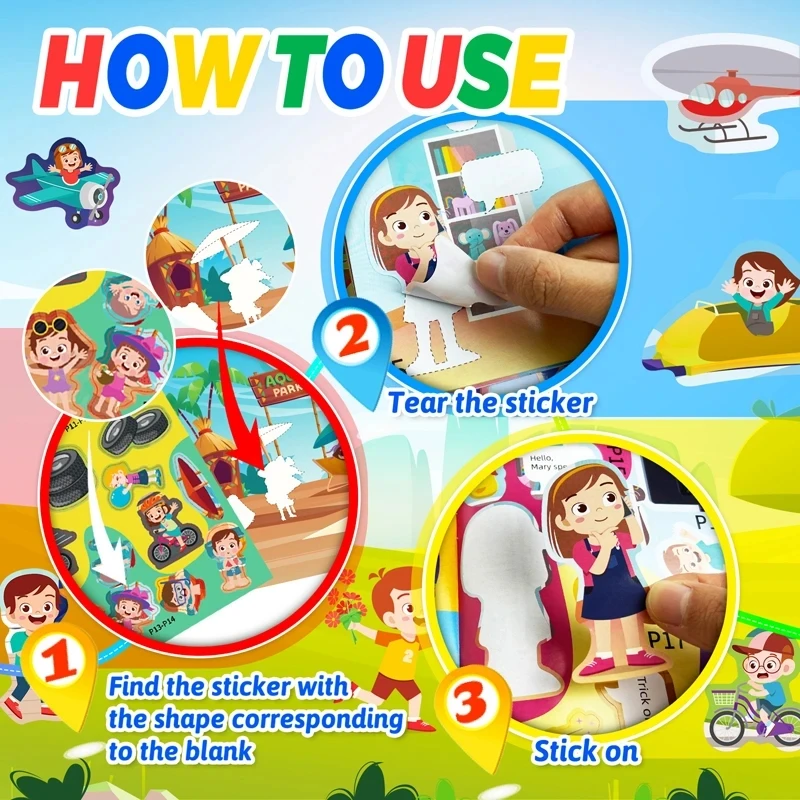 Montessori Toys Cartoon Sticker Books – Kids N More