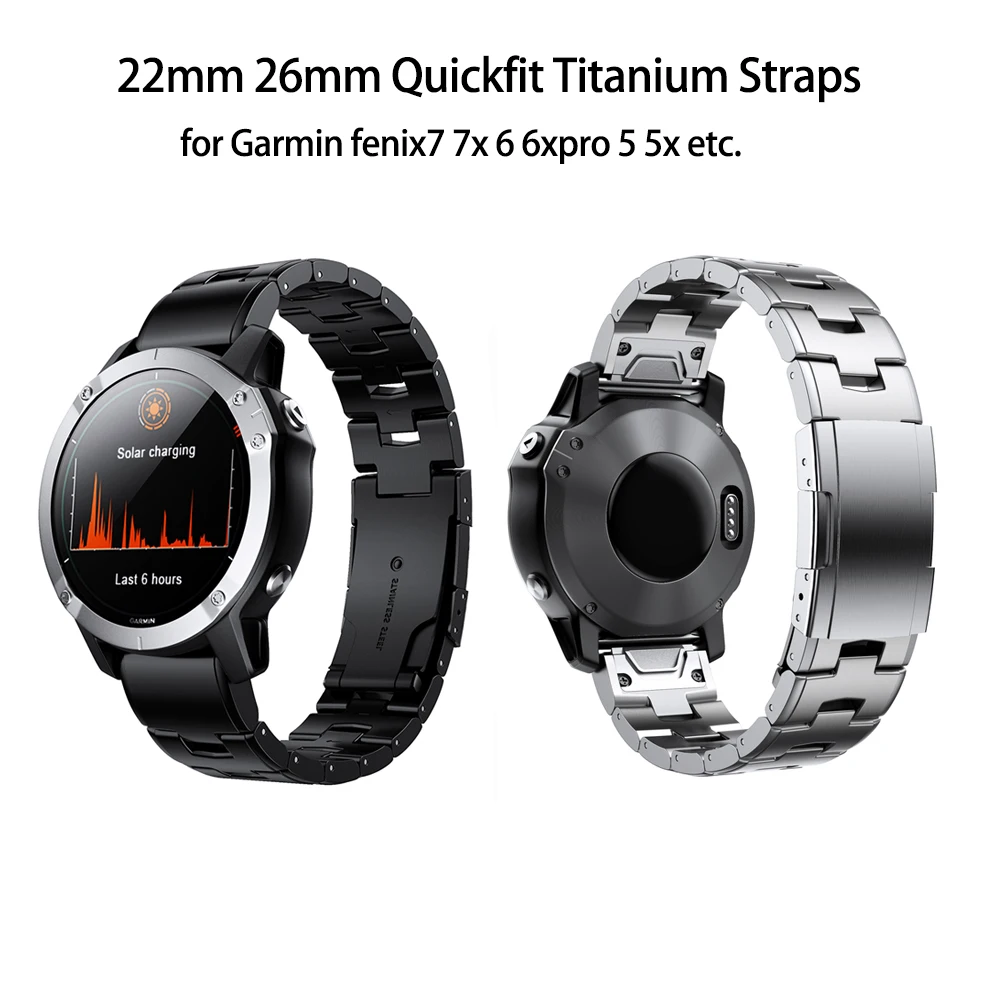 Tactix for Garmin Fenix 7XTitanium Alloy WatchBand Strap Fenix 6X Pro ...