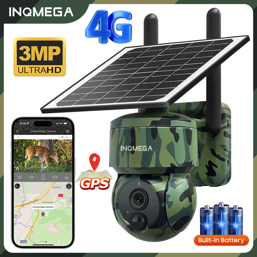INQMEGA 3MP 4G/WIFI Outdoor Hunting Solar Camera GPS Precise ...
