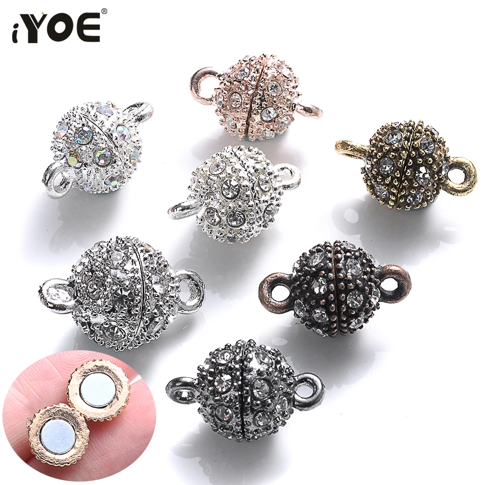 Iyoe 5 Paren/partij 8/10Mm Ronde Magnetische Sluitingen End Crystal ...