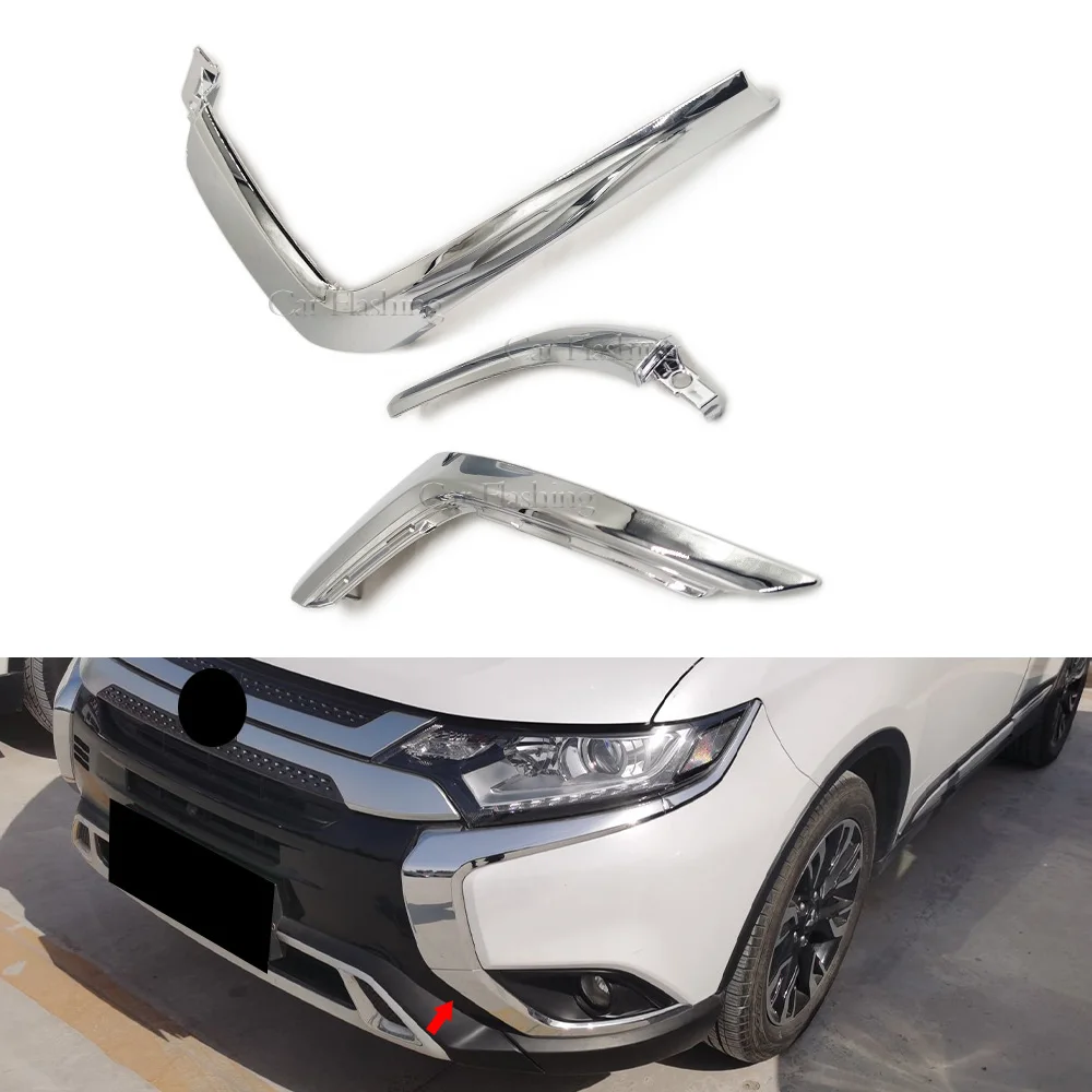 Front-Bumper-Chrome-Trim-Molding-Strip-For-Mitsubishi-Outlander-2016 ...