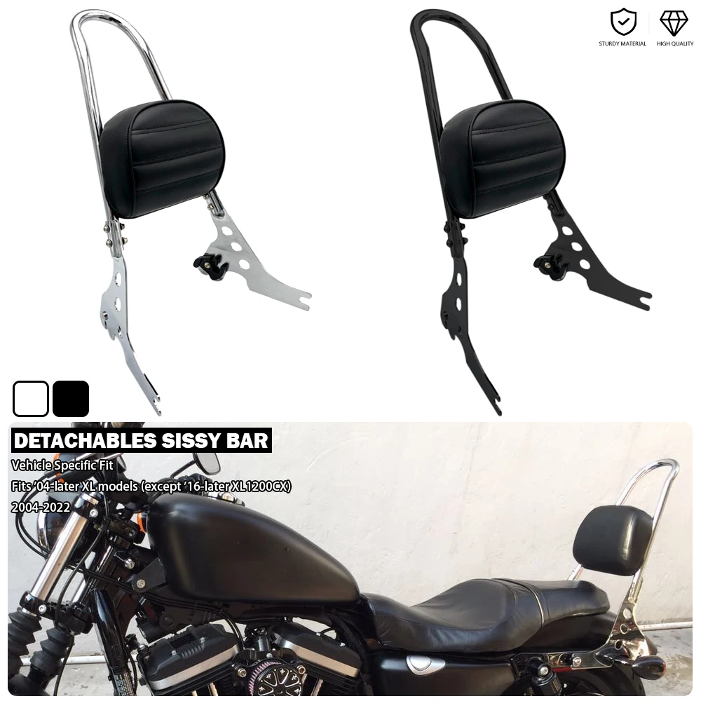 Detachables Sissy Bar Passenger Backrest For Harley SuperLow XL883L ...