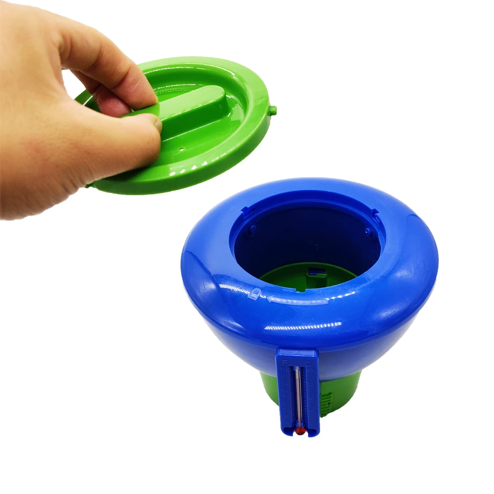 Swimming Pool Floating Chemical Chlorine Dispenser With Thermometer ...
