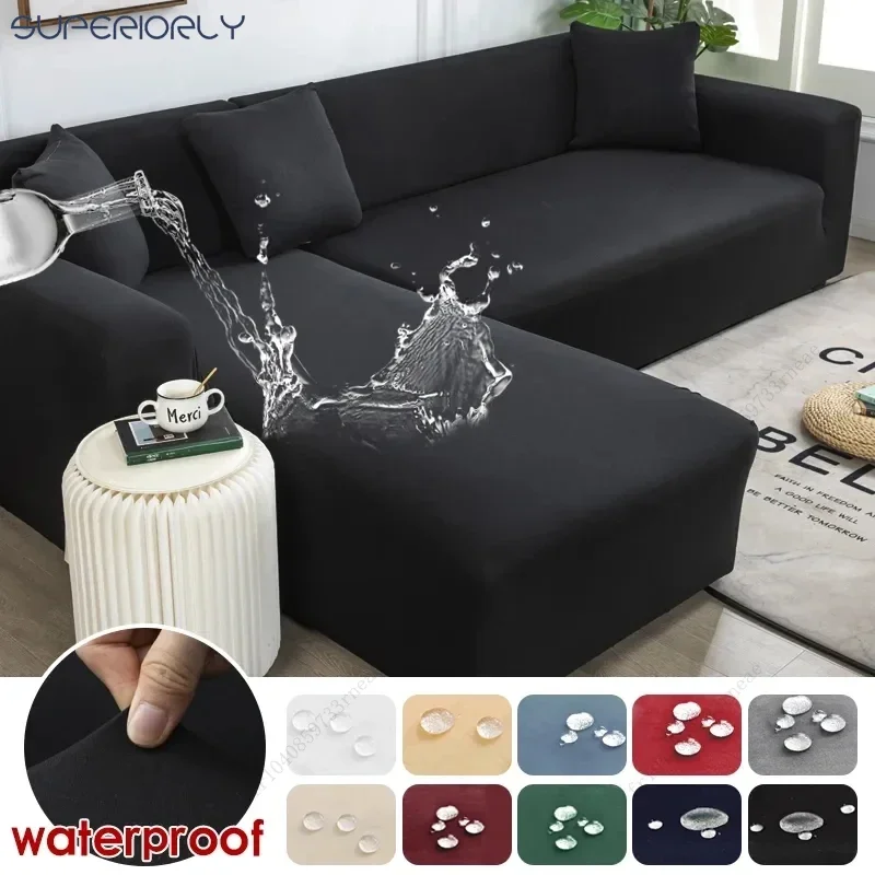 1/2/3/4 Waterproof Skins Waterproof Corner Sofa Cover Elastic Thin ...
