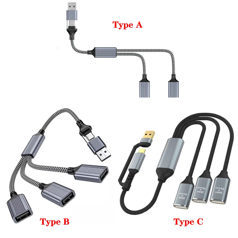 USB-Splitter-Cable-USB-Type-C-Male-to-2-3-Female-Extension-Cord ...