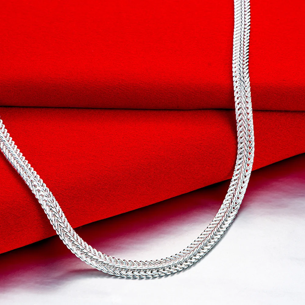 Jewelrytop Fine 925 Sterling Silver Snake Style Chain Necklace For ...