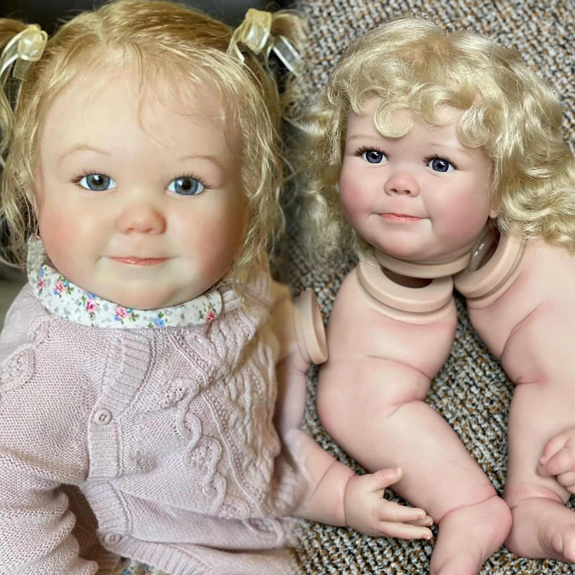 60CM-Big-Baby-June-Bebe-Reborn-Doll-Kits-Handmade-Painted-Kit-Newborn ...