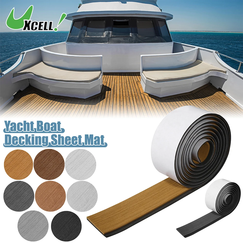Uxcell 2400x57x6mm EVA Decking Sheet Mat Non-Slip Self-Adhesive for ...