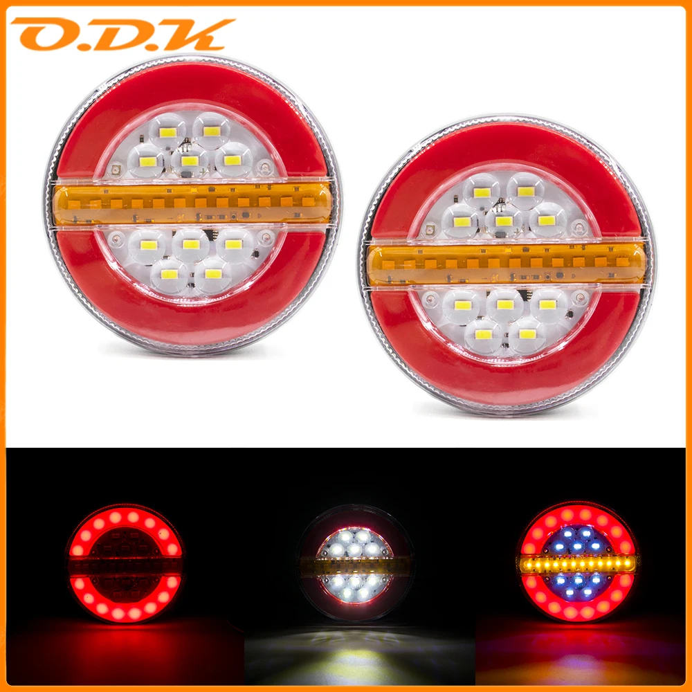 2pcs-24V-LED-Round-Rear-Tail-Light-Flashing-Running-Turn-Signal-Lamp ...