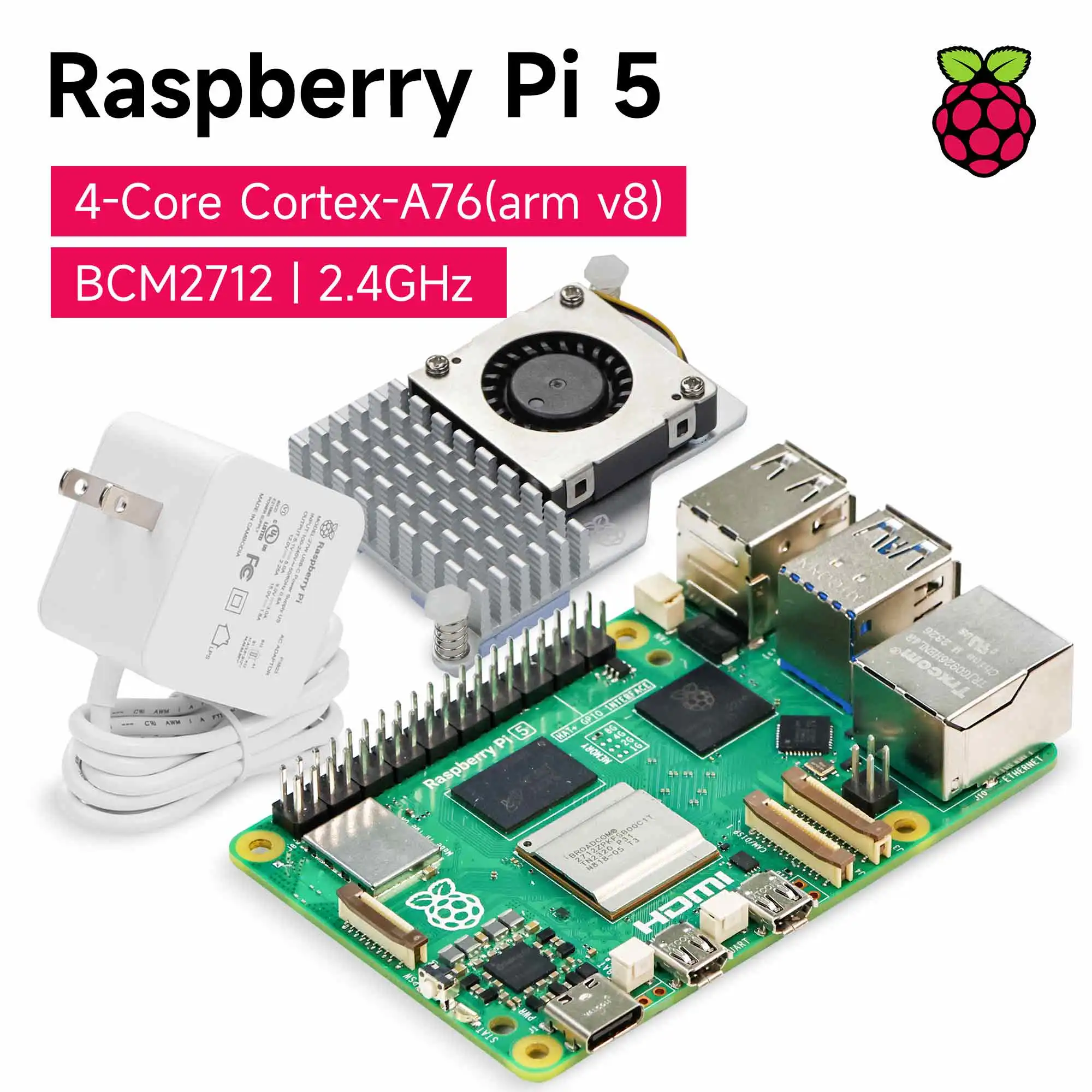 Raspberry-Pi-5-Development-Board-Kit-4GB-8GB-de-RAM-Cortex-A76-Caso ...