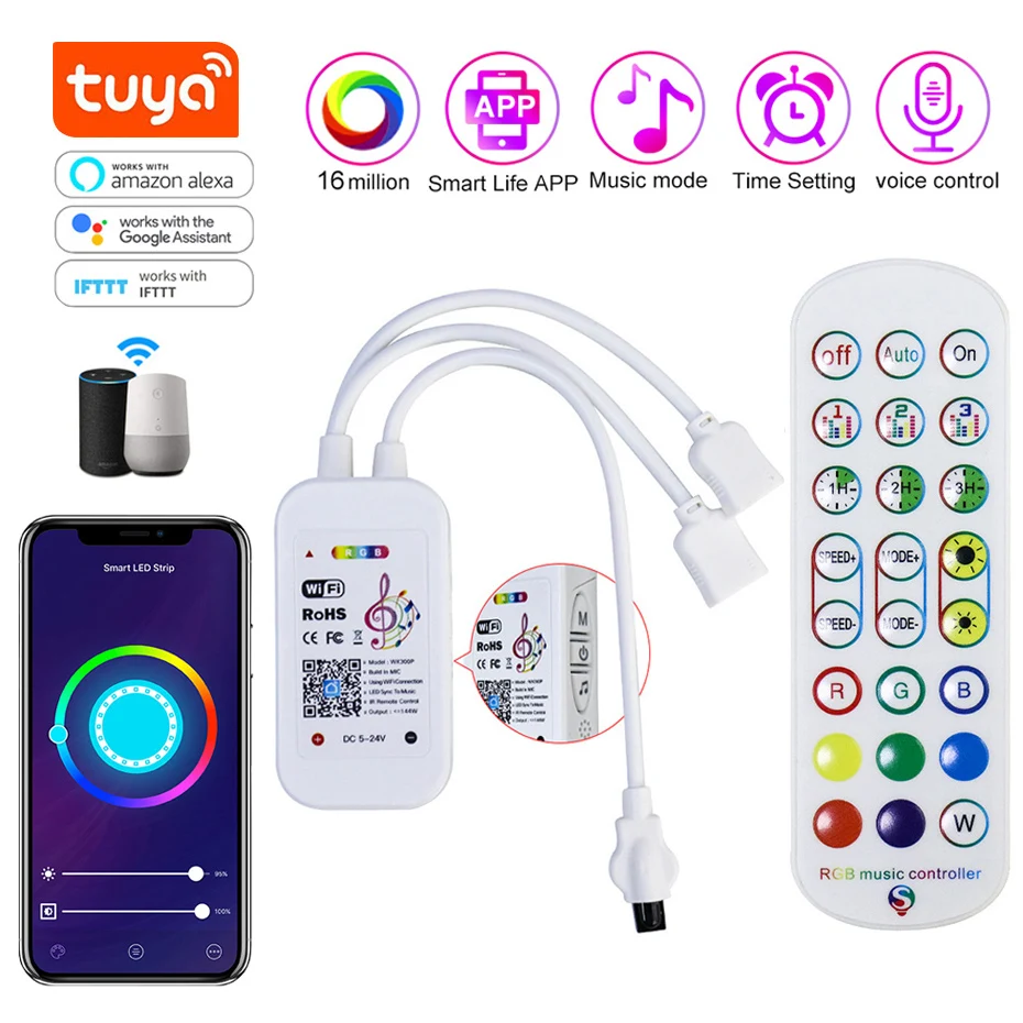 Tuya-Smart-RGB-Controller-12V-for-LED-Strip-Lights-Dimmer-5050-2835 ...